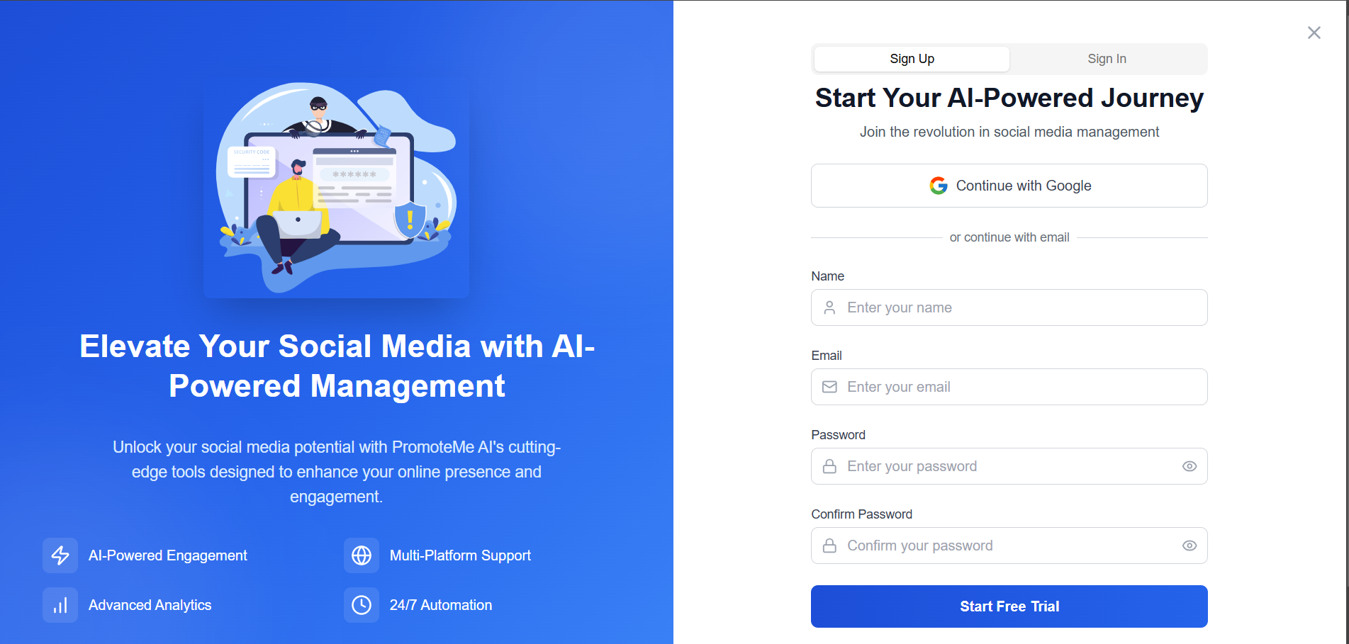 Sign In | PromoteMe.io - AI-Powered Social Media Management